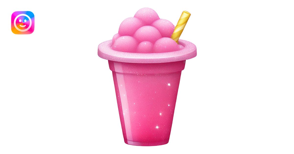 Pink slushy with glitter emoji | AI Emoji Generator