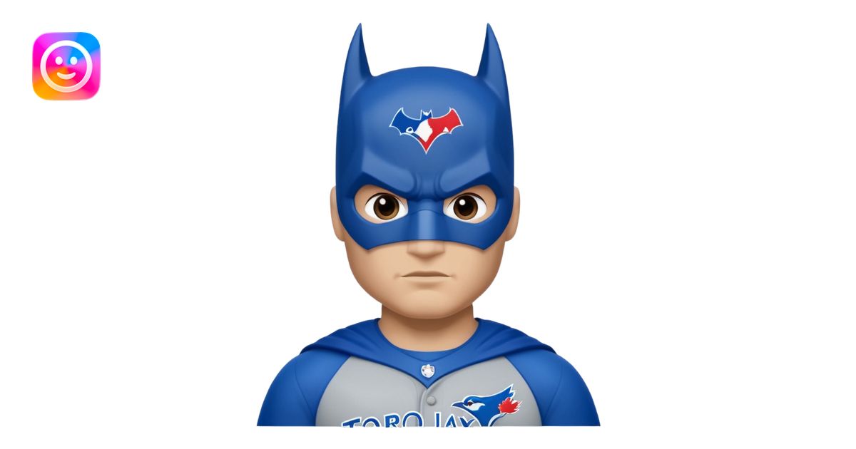 Batman in Toronto Blue Jays uniform emoji | AI Emoji Generator