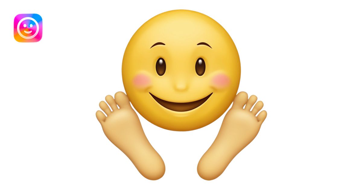 A smiley face between two legs looking forward emoji | AI Emoji Generator