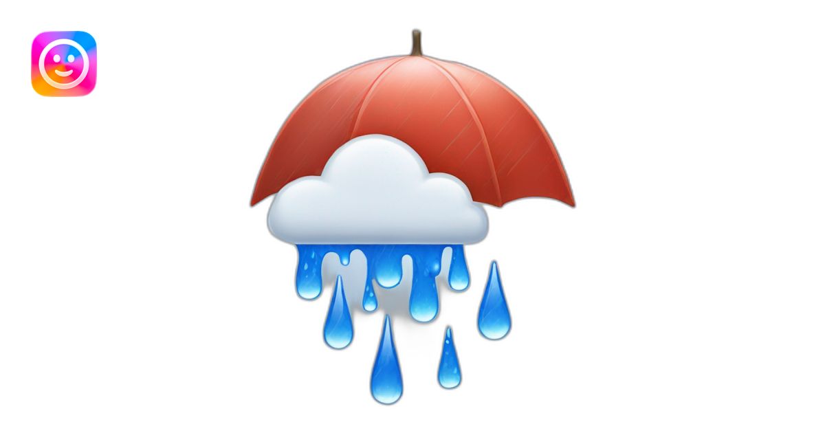 facebook logo with rain emoji | AI Emoji Generator