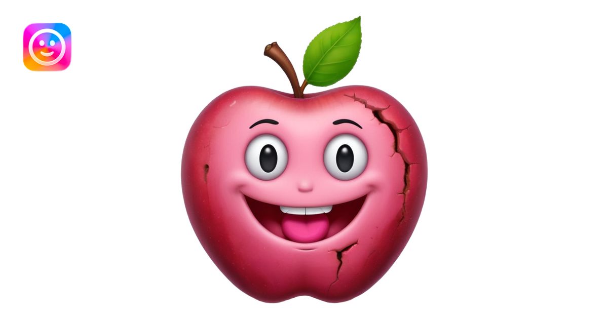 cute worm in ruined apple emoji | AI Emoji Generator