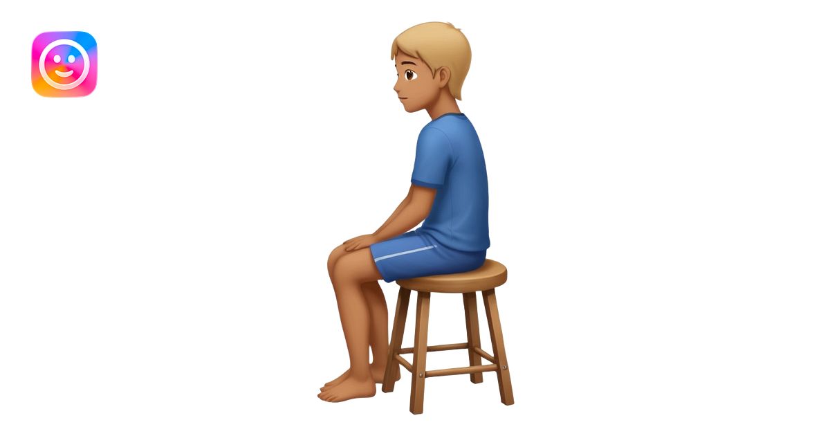 a person sitting on stool with full back head turn emoji | AI Emoji ...