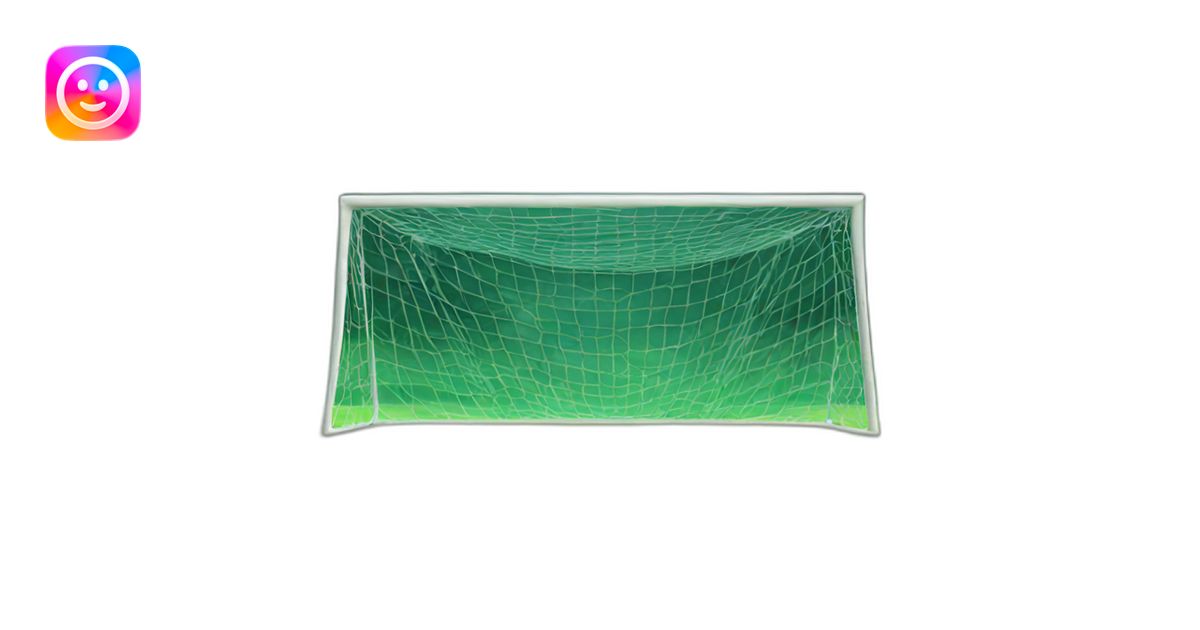 soccer goal on green pitch emoji | AI Emoji Generator