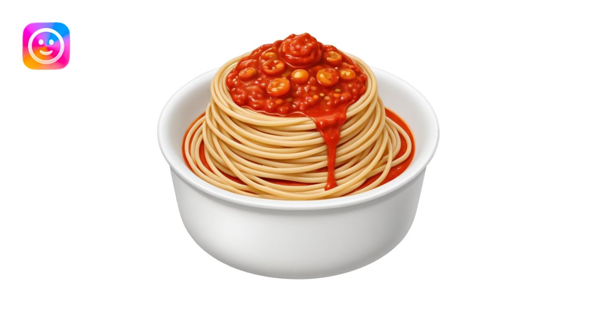 spaghetti pasta with tomato sauce in de top emoji | AI Emoji Generator