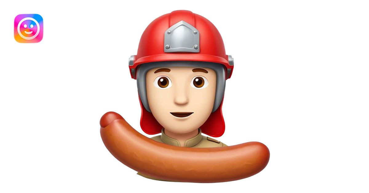 Sausage with a red helmet on emoji | AI Emoji Generator