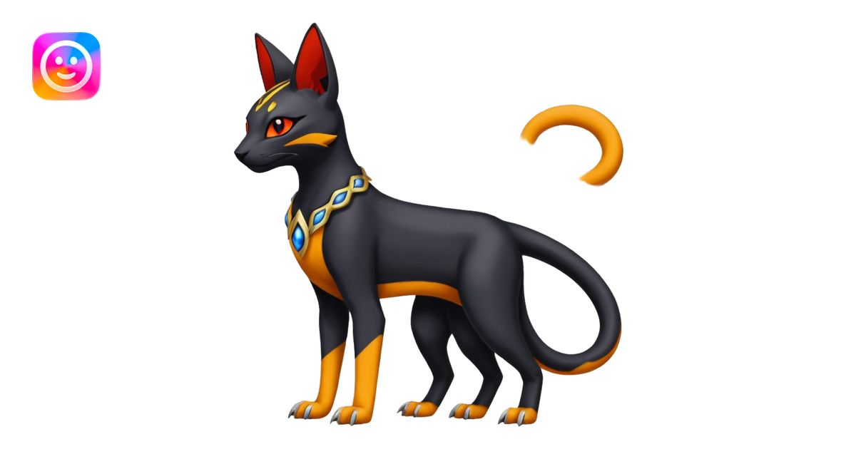 Colorful orange red black yellow Bastet-Salandit-Umbreon-Gatomon-Vernid ...