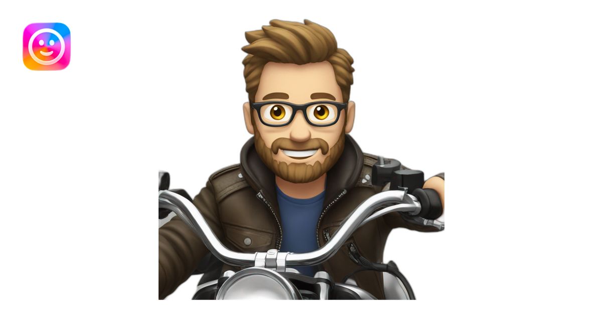 Guy on a triumph scrambler emoji | AI Emoji Generator