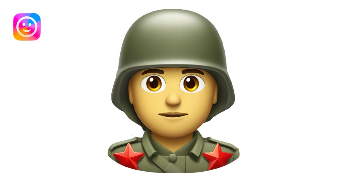 ussr soldier serious with military helmet with red star emoji | AI ...