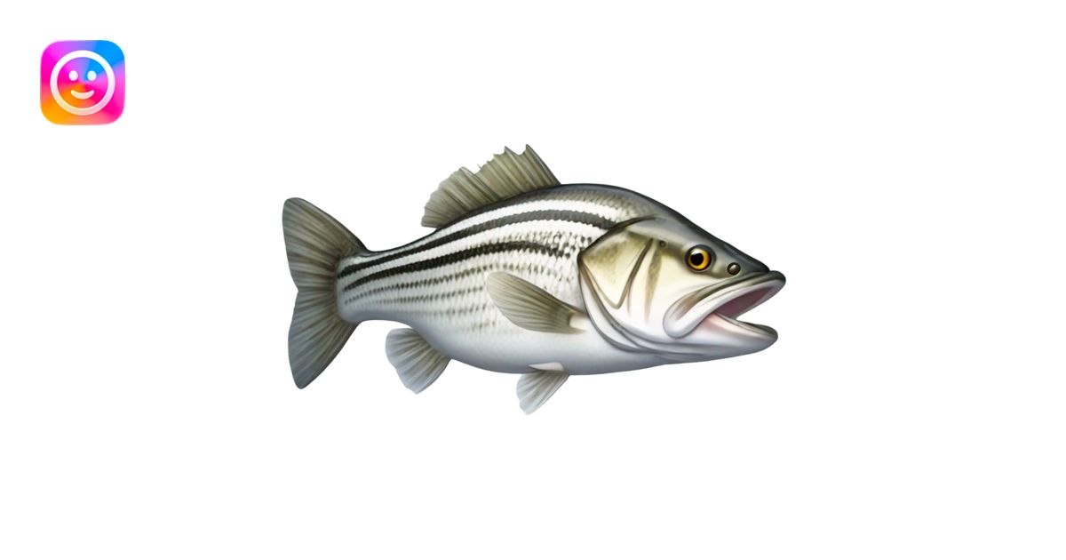 Hybrid striped bass emoji | AI Emoji Generator