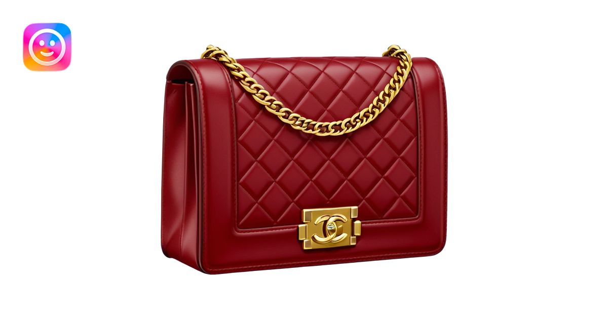 chanel le boy dark red bag gold hardware emoji | AI Emoji Generator