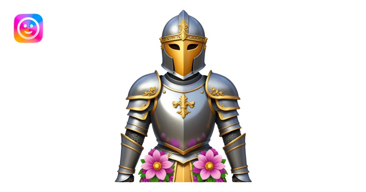 Knight armor in flowers emoji | AI Emoji Generator