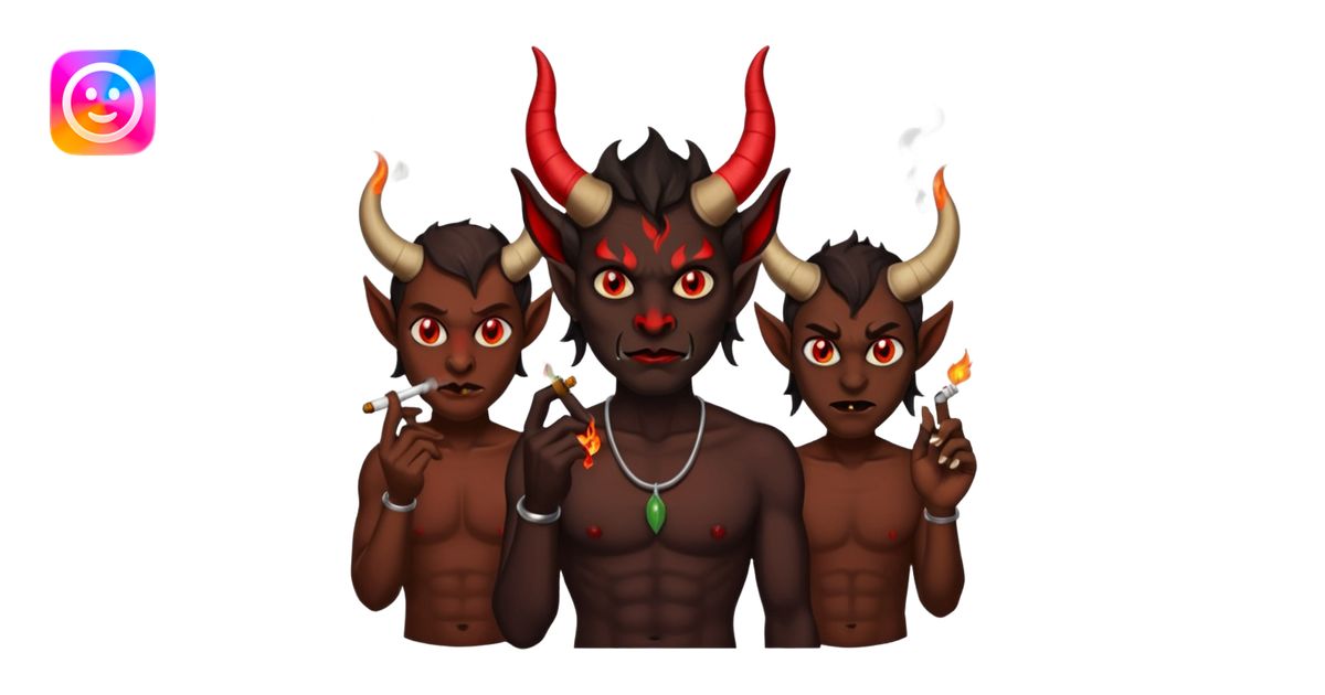 Demons smoke weed emoji | AI Emoji Generator