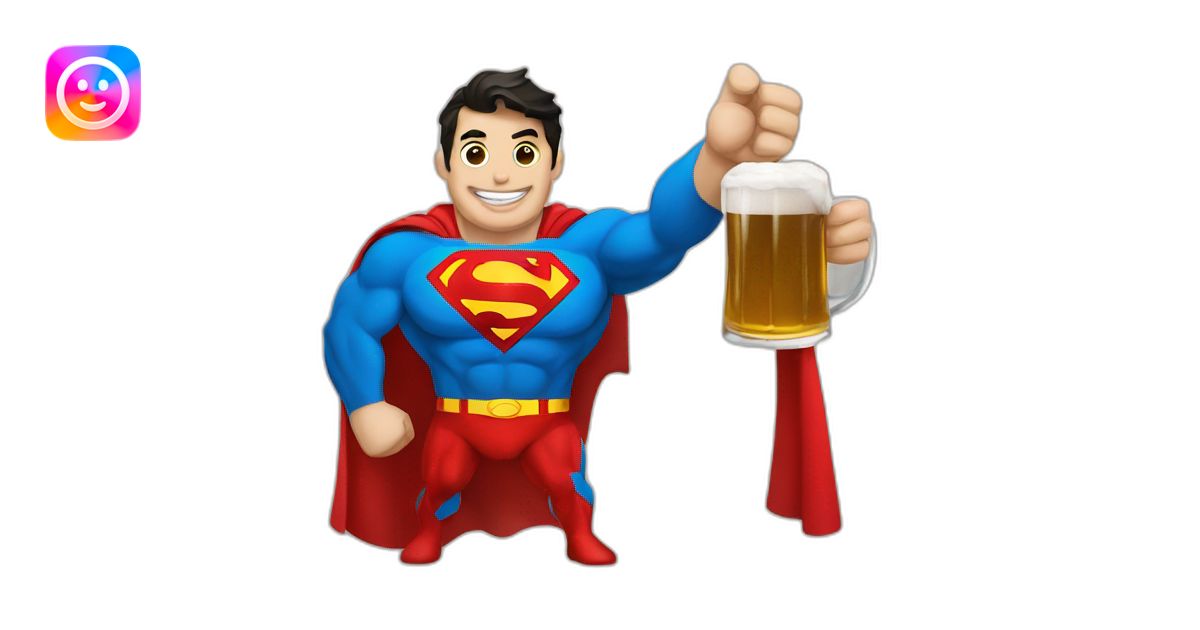 Superman ans beer emoji | AI Emoji Generator
