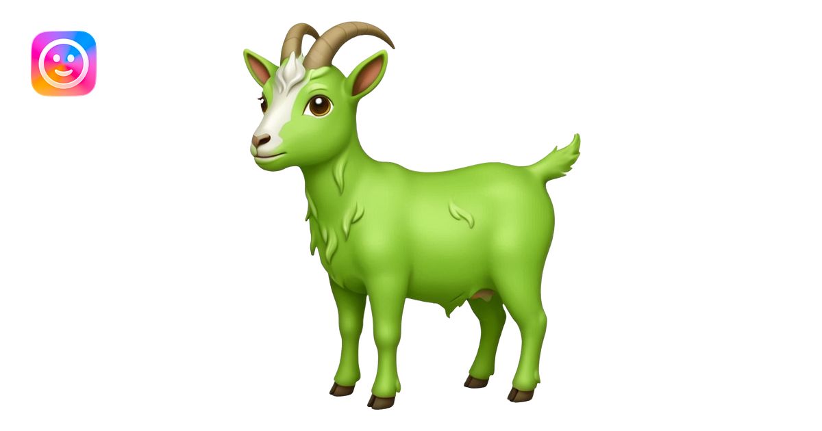 Slime Green goat emoji | AI Emoji Generator