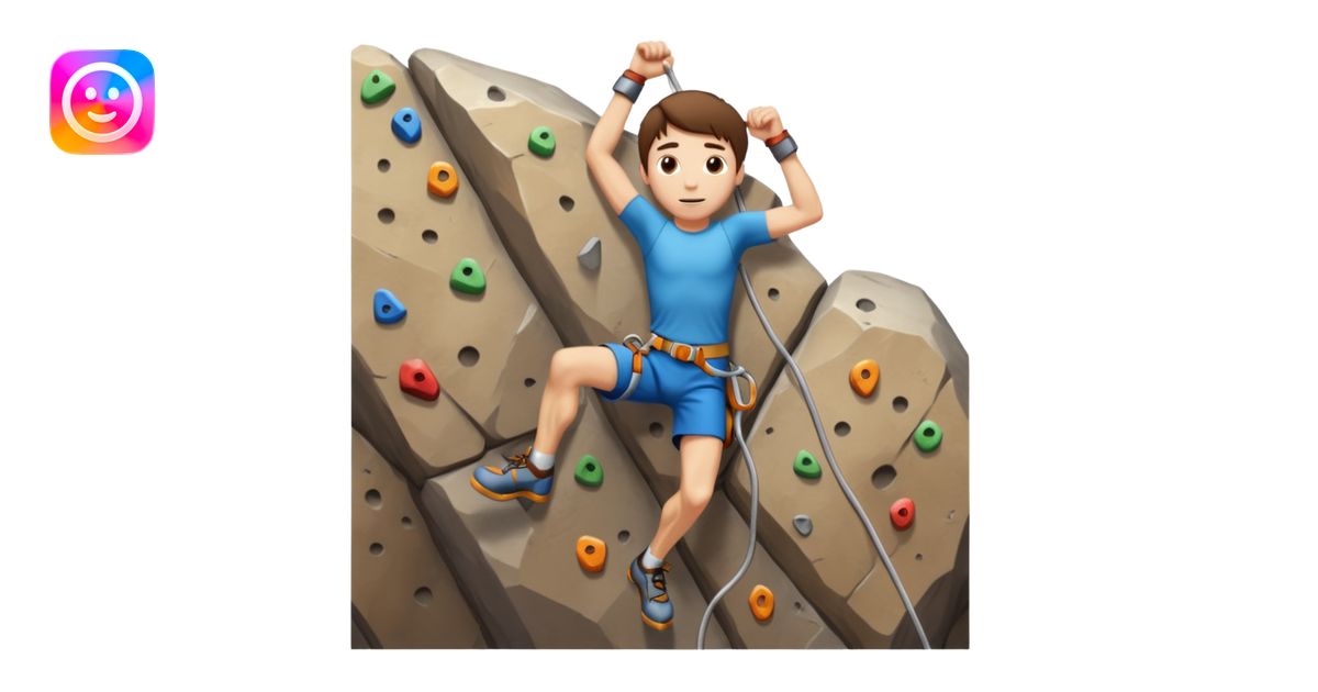 A man indoor rock climbing. But he's skinny and has short brown hair ...
