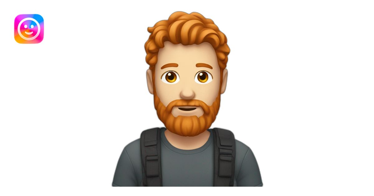 Man with long ginger hair and a scruffy ginger beard emoji | AI Emoji ...
