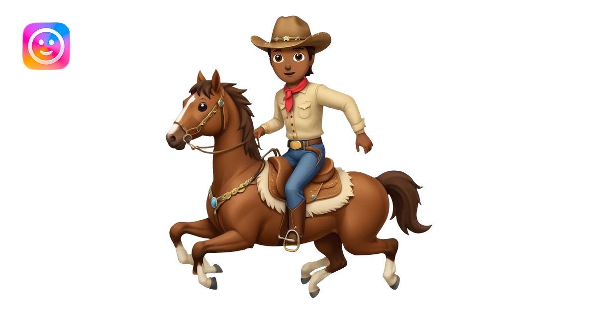riding galloping horse with Rabbit rider emoji | AI Emoji Generator