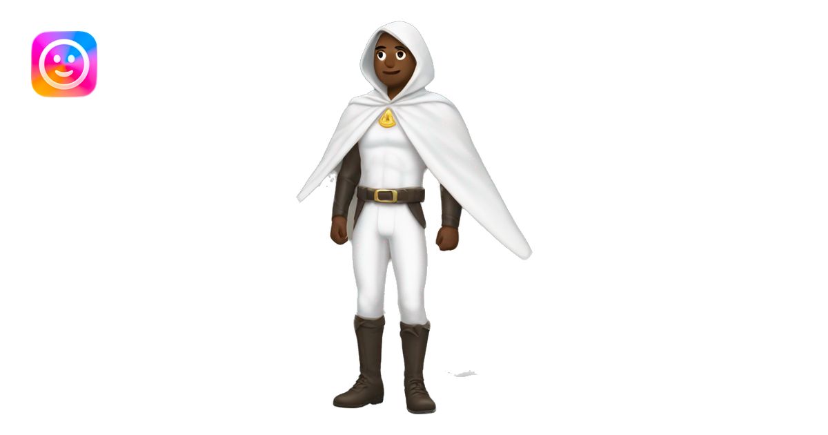 just flying white cape without hood without person, only hood emoji ...