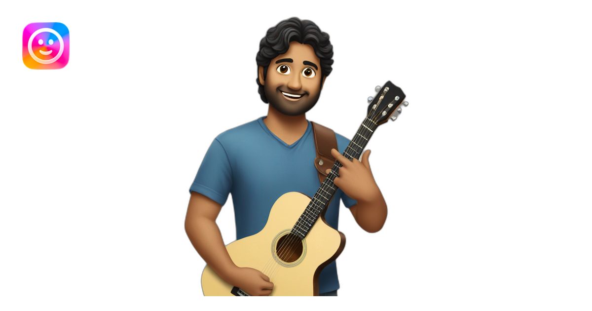 Arijit Singh holding a guitar emoji | AI Emoji Generator