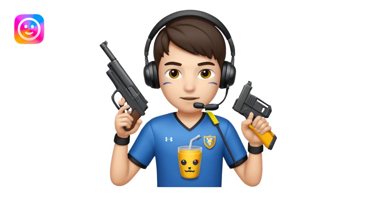 Dictator + Gaming + Gamer + Tournament Cup + Gun emoji | AI Emoji Generator