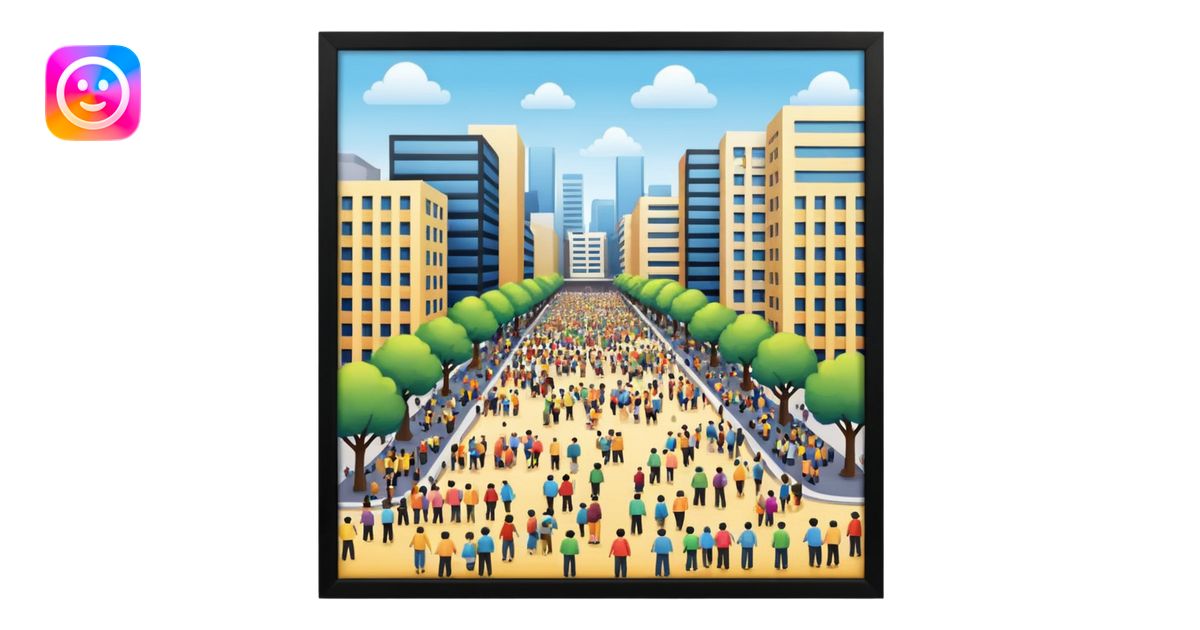 a crowd-gathering plaza emoji | AI Emoji Generator