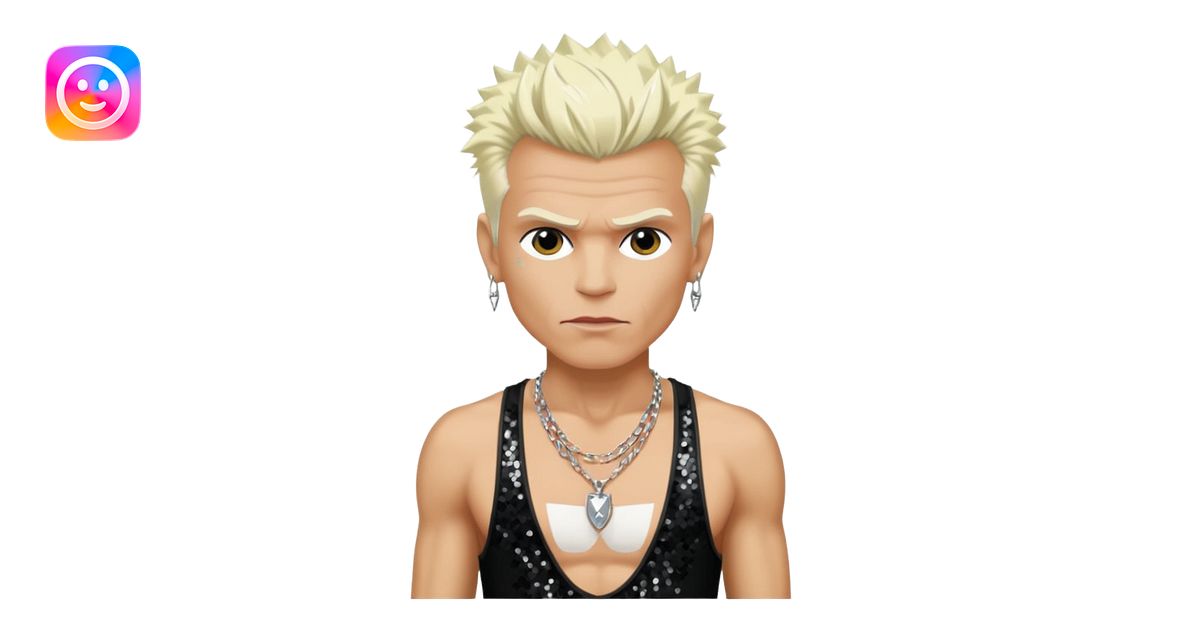 Billy Idol with platinum blonde hair, black sequin baggy pants ...