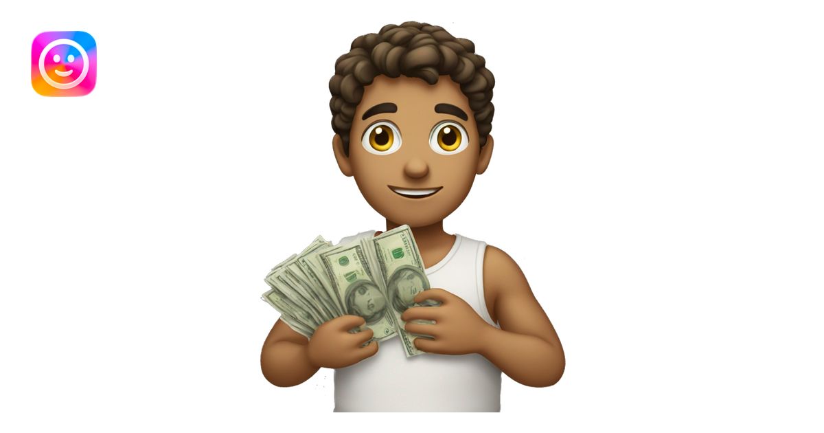 A Greek boy counting money emoji | AI Emoji Generator