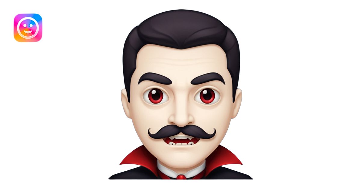 vampire with mustache with sharp teeth emoji | AI Emoji Generator