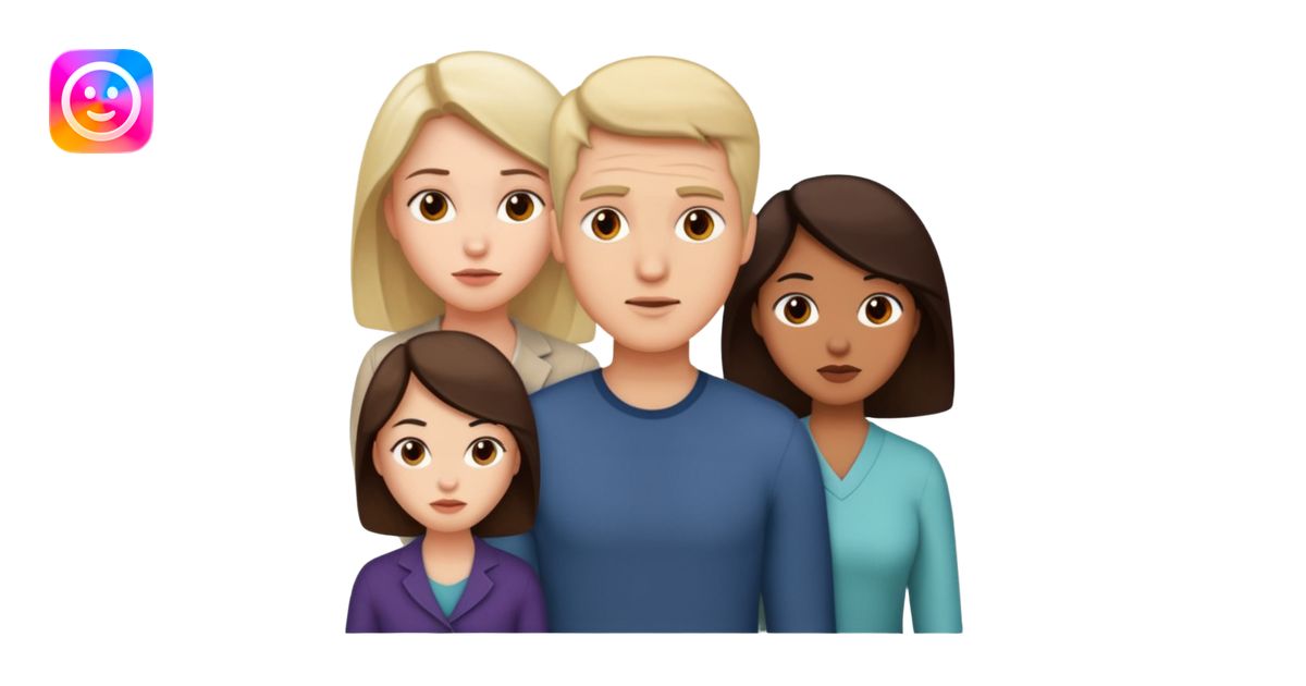 polygynie 1 man 3 women emoji | AI Emoji Generator