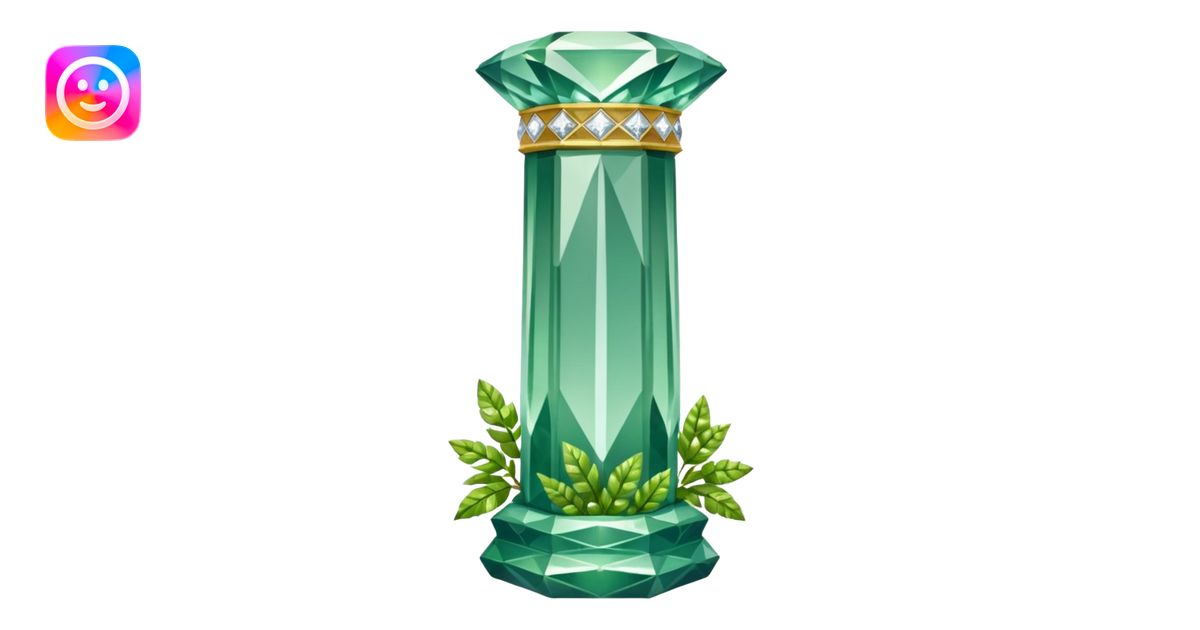generate beautiful greek crystal pillar intricate front view more ...