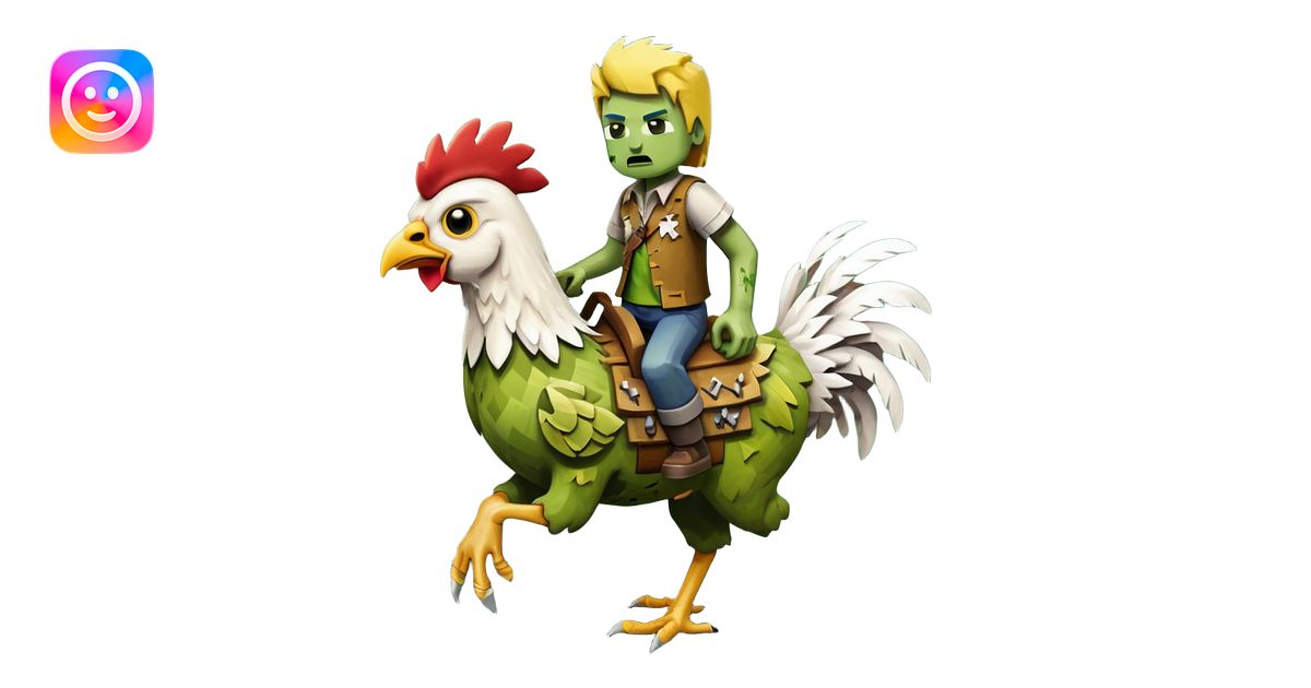 Minecraft Chicken jockey emoji | AI Emoji Generator