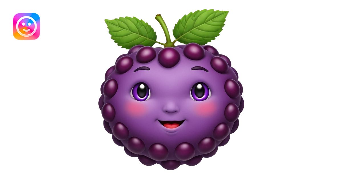 Black berry fruit with butt cheeks shown emoji | AI Emoji Generator