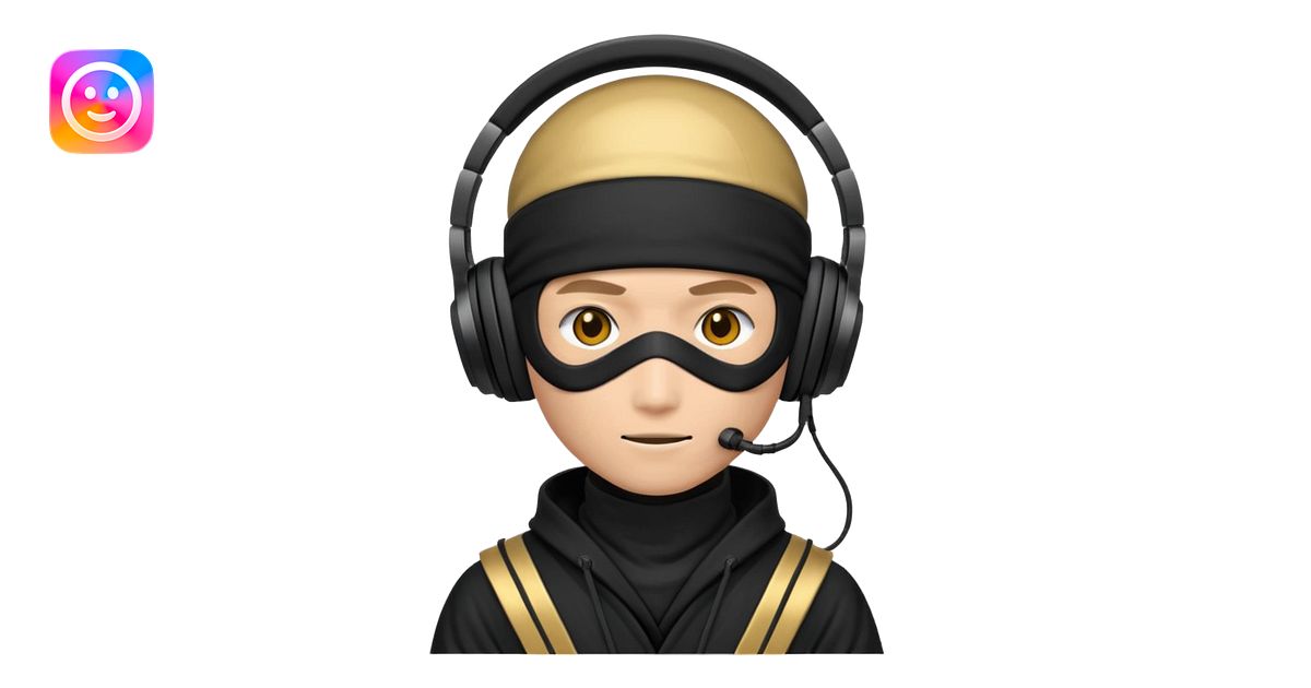 Make a customized emoji that has dj headphones on and a ninja outfit ...