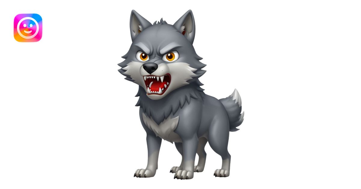 Wolf angry, full body emoji | AI Emoji Generator
