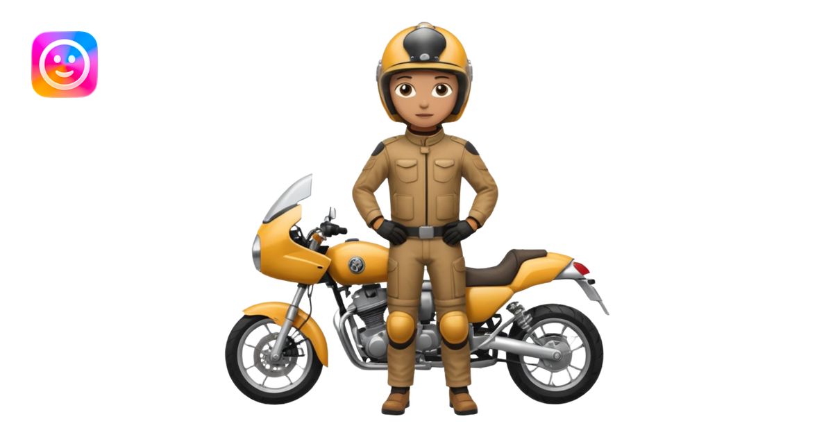 motorcycle human with helmet full body emoji | AI Emoji Generator