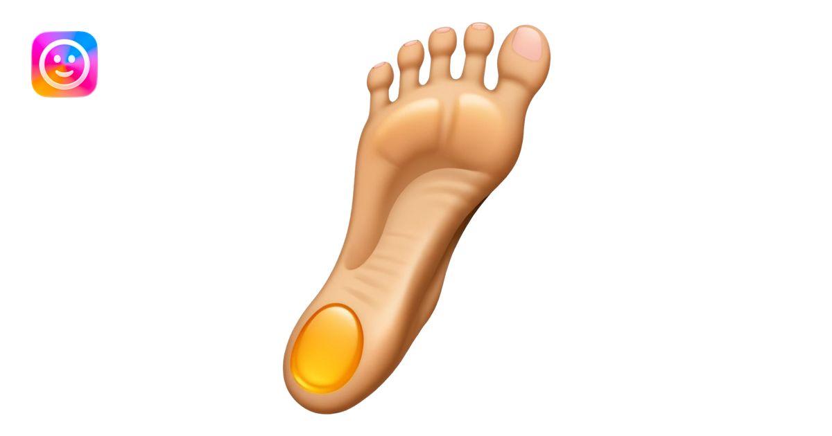 bottom of a foot showing the sole, simple and clear design emoji style ...