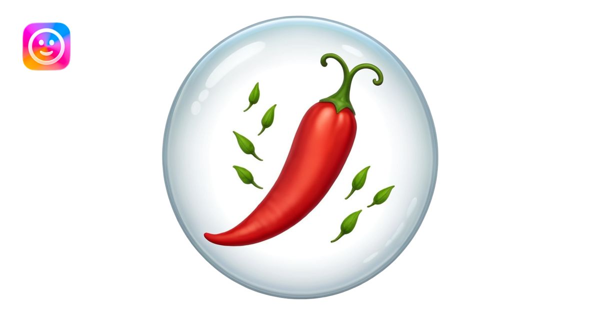 Red Hot chili pepper in a bubble emoji | AI Emoji Generator