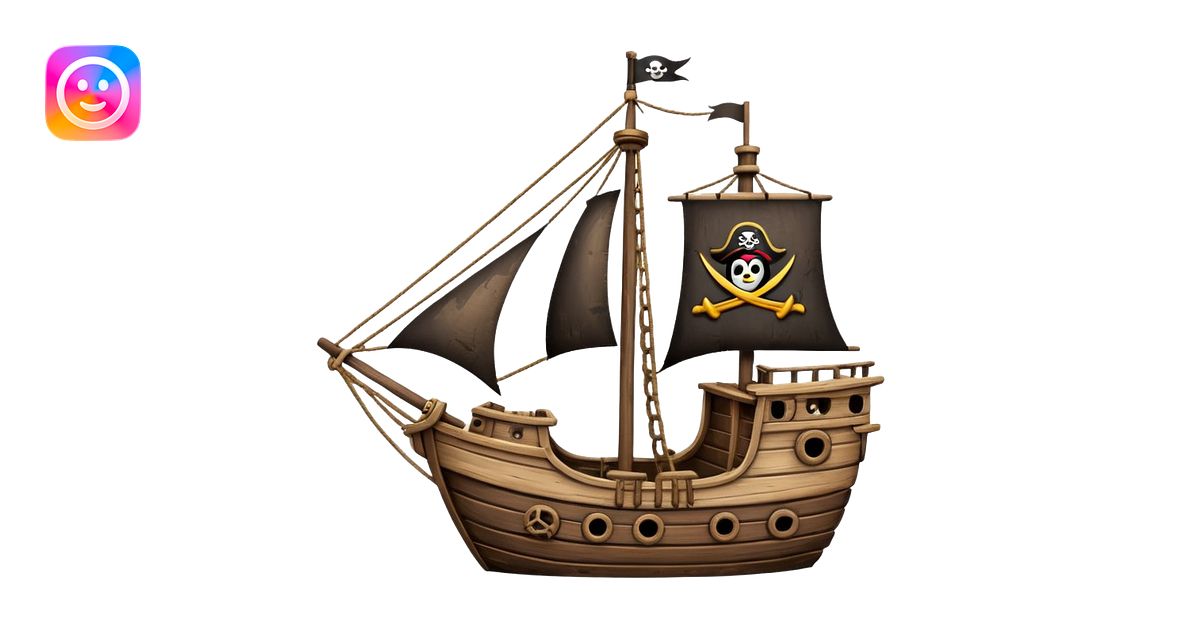 little pirate ship for penguins emoji | AI Emoji Generator