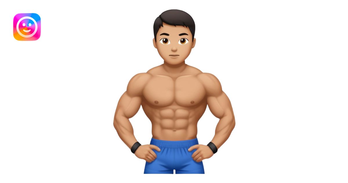 asian male fitness emoji | AI Emoji Generator