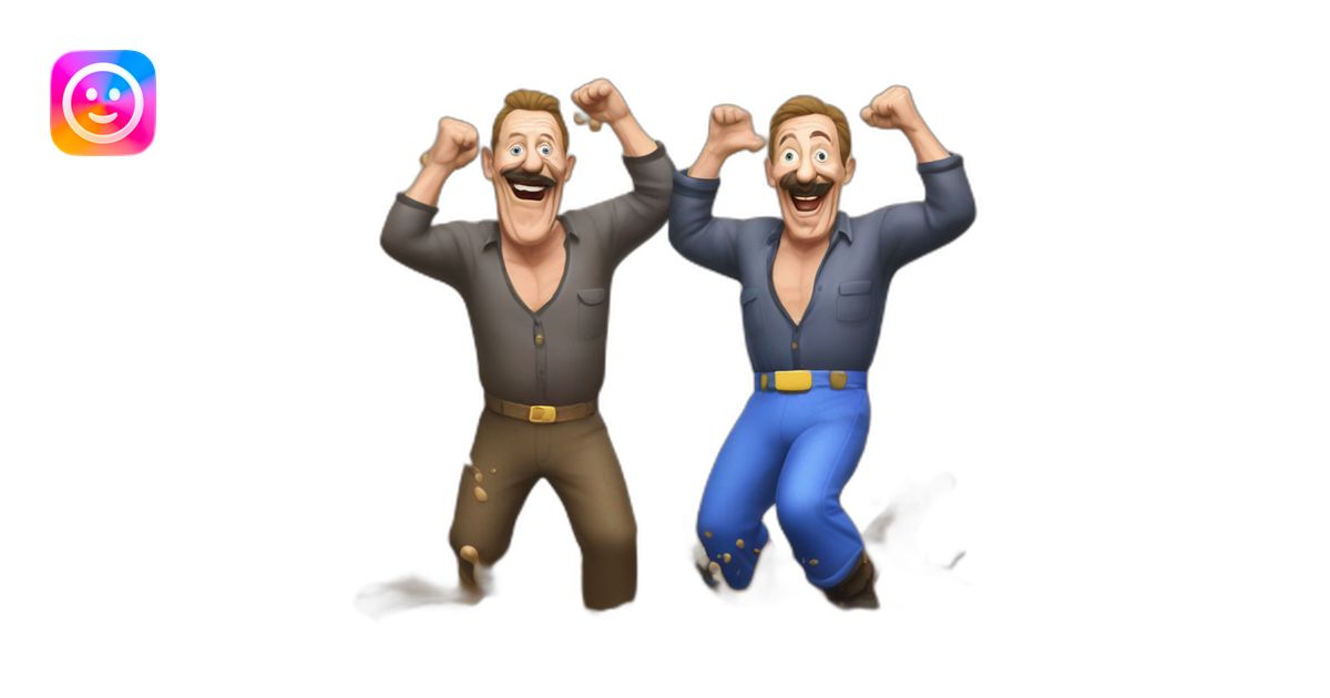 Chuckle Brothers mud fight party emoji | AI Emoji Generator