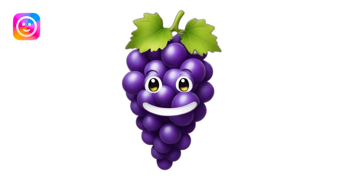 grape with smile face emoji | AI Emoji Generator