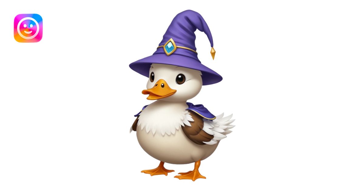 Duck in wizard hat emoji | AI Emoji Generator