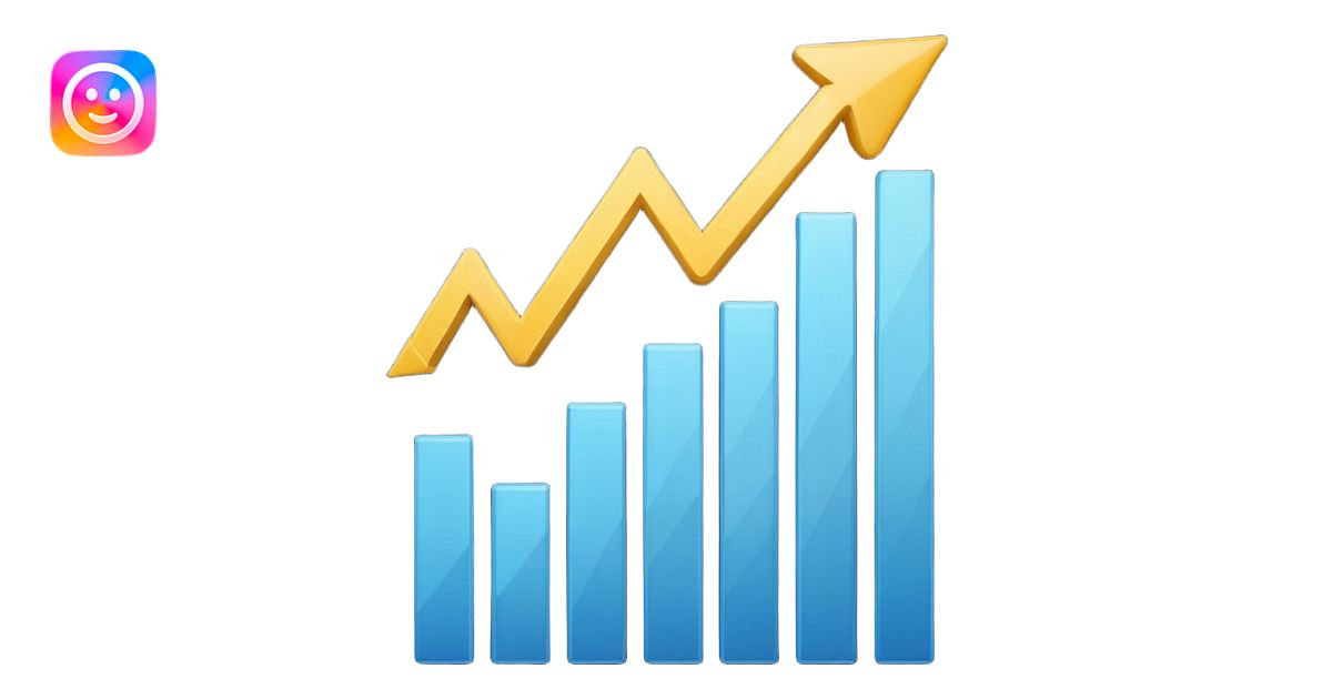 Create an emoji that shows a rising stock chart with a single upward ...