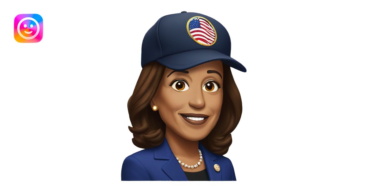 Kamala Harris With trump cap emoji | AI Emoji Generator
