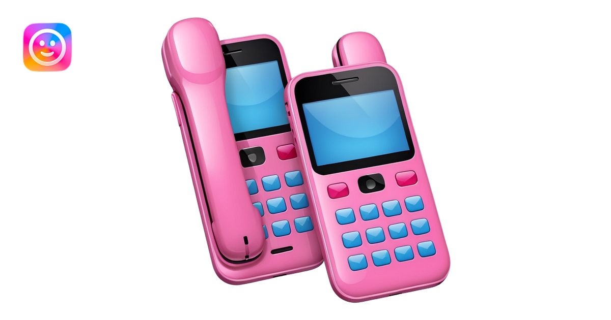 two pink cellphones switching with each other emoji | AI Emoji Generator