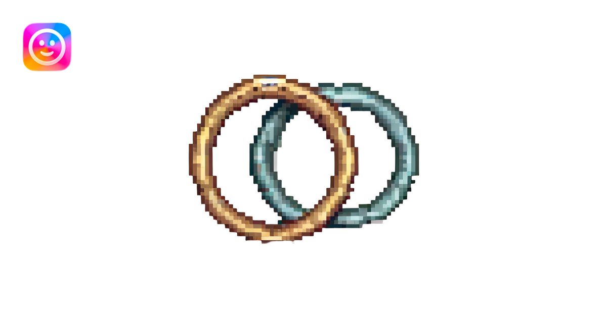 two interlocked wedding rings pixel art style illustration | AI Emoji ...