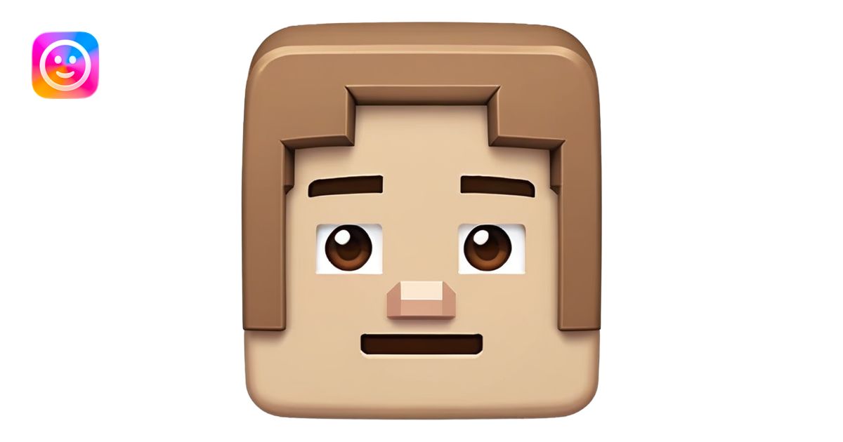 Minecraft character with a happy expression emoji | AI Emoji Generator