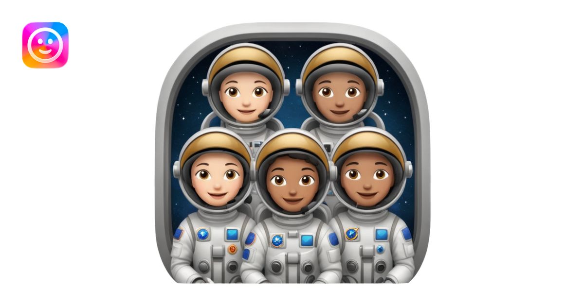 Space Station Crew, in space station emoji | AI Emoji Generator