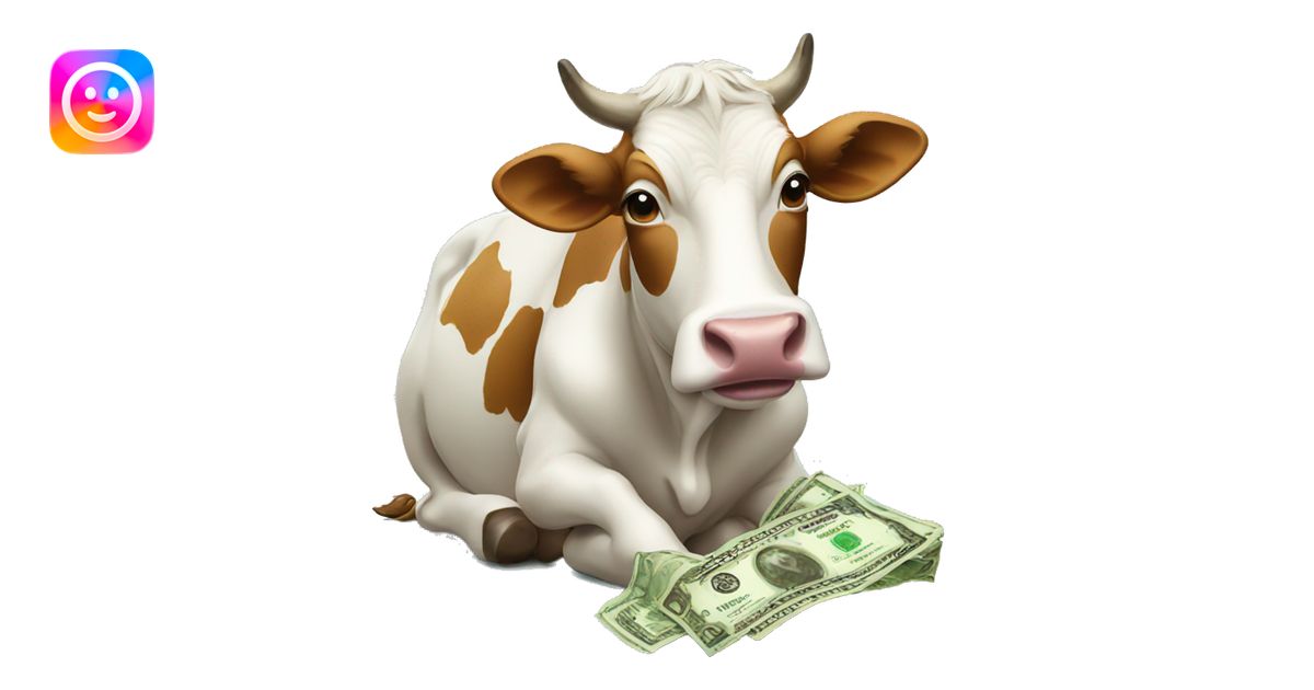 cow eating money emoji | AI Emoji Generator