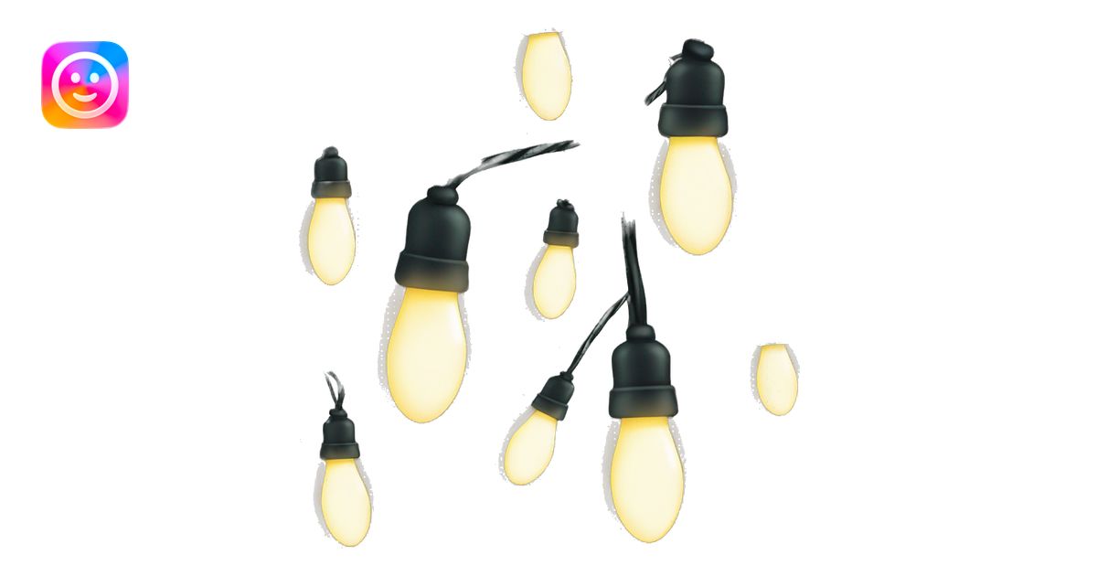 String of white and gold Christmas lights emoji | AI Emoji Generator